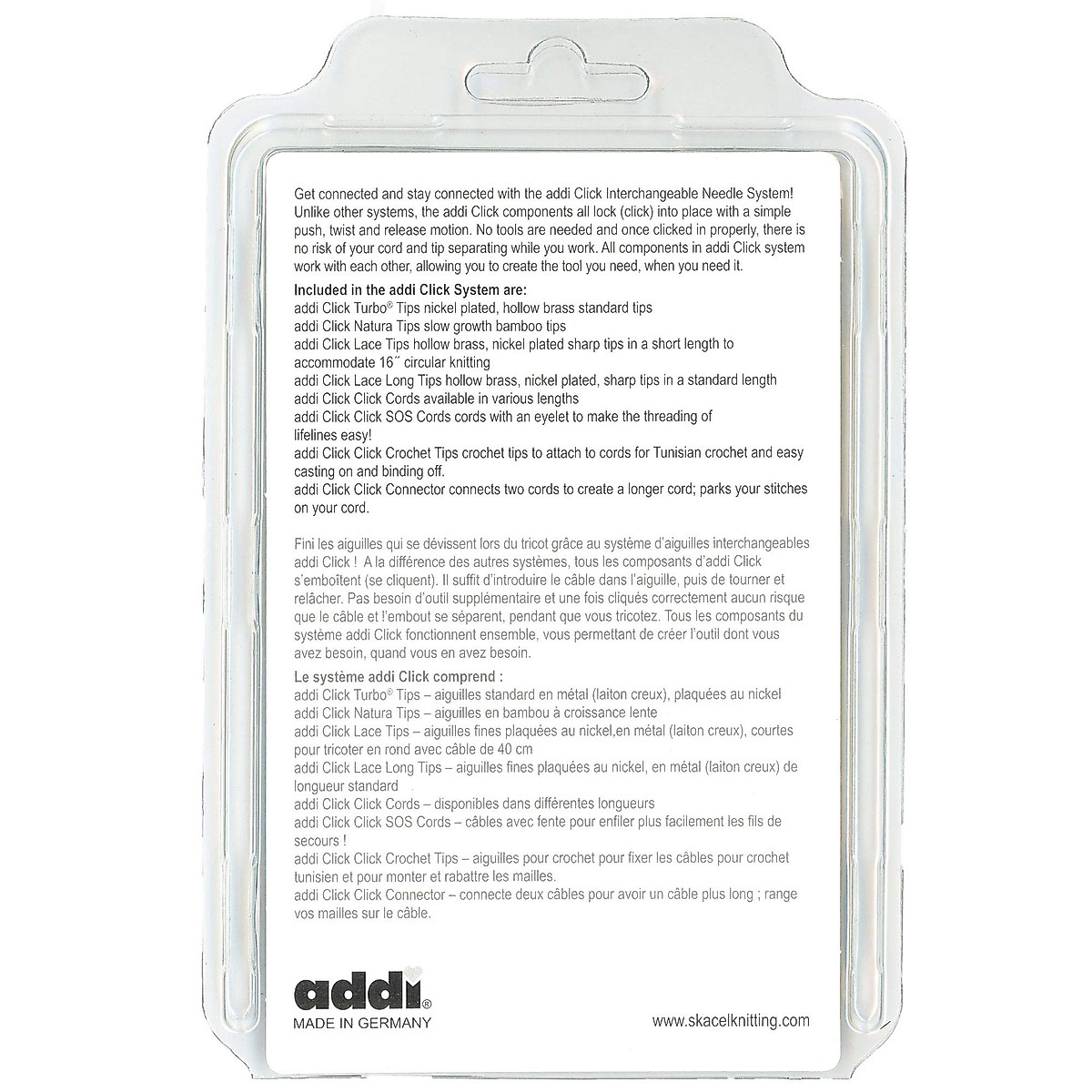 addi Click Interchangeable Knitting Needle Tips Short Rocket Lace Set 3.25 inch (8cm) US 04 (3.5mm)