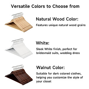 StorageWorks Wooden Suit Hanger, Heavy Duty Clothes Hangers 20 Pack, Natural Wood Color, Natural Wood Hangers for Suits, Shirts, Jackets, Pants