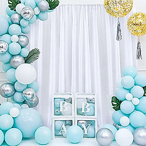 White Chiffon Sheer Backdrop Curtain for Wedding, Parties, White Arch Drapes for Backdrop Decoration,Wrinkle-Free 10ft x 10ft