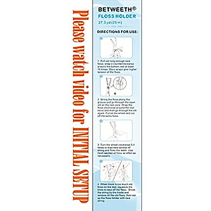 BETWEETH Dental Floss Holder, Interdental Flosser, Reusable Handle, Tension Adjustable with Preloaded Floss 27 yd / 25 m Refillable