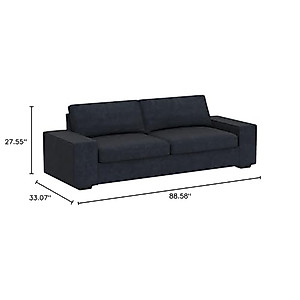 COOSLEEP Modern Sofas Couches for Living Room, Loveseat Sofas & couches with Removable Sofa Cushion and Detachable Sofa Cover, Solid Wood Frame and Serpentine Spring,Easy to Install (Blue)