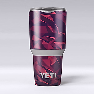 Design Skinz Red Chiseled Geometric Shapes - Skin Decal Vinyl Wrap Kit Compatible with The Yeti Rambler Cooler Tumbler Cups