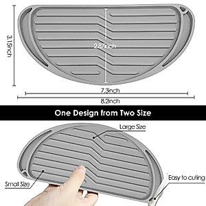 2 Pack Refrigerator Drip Catcher Tray,Protector Ice and Water Dispenser Pan,Prevents Hot Water From Overflowing Refrigerator Drainage,Fridge ice Maker Pad(Grey)(Cuttable Size)
