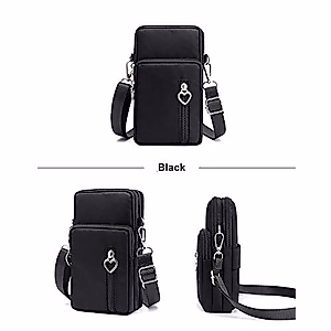 Women Small Crossbody Bag Cell Phone Purse Wallet Wristband Armband for iPhone 14, 14 Pro 13 12 Pro, iPhone XR 11 Pro Max, Samsung Galaxy S23 S22 Plus S21 FE S10 S20 Z Fold4 Flip4, Pixel 7 6a, Black-S