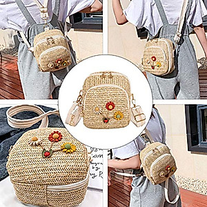 TENDYCOCO Crossbody Bag Straw Woven Purses and Handbags Convertible Shoulder Bag for Women Bucket Bag