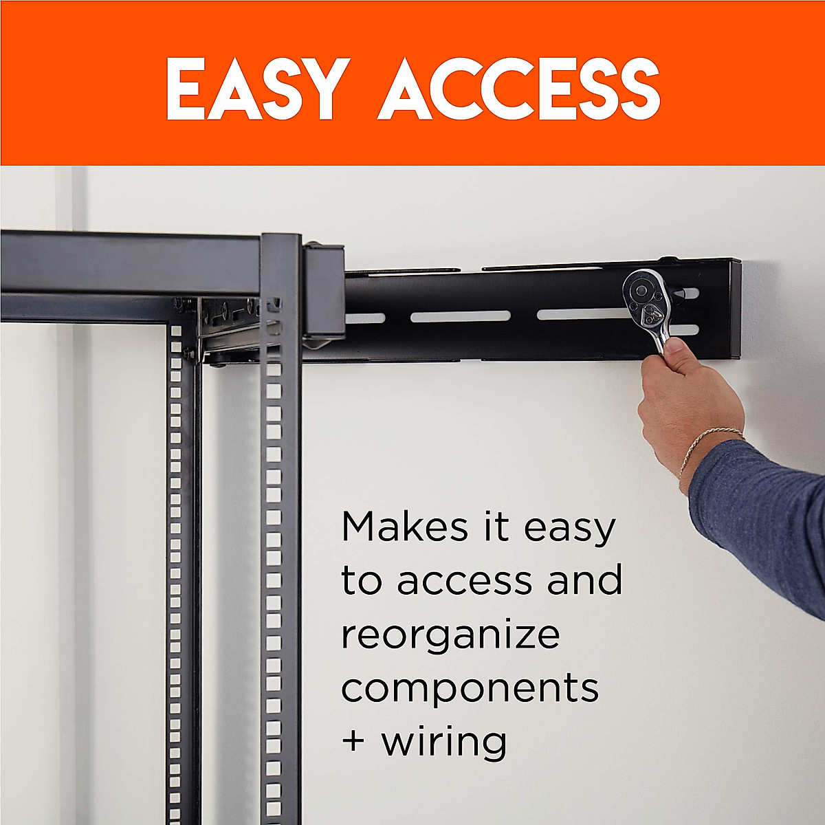 ECHOGEAR Rack Compatible Swing-Out Wall Mount - Compatible with 10U, 15U, & 20U ECHOGEAR Open Frame Racks