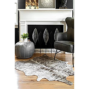 nuLOOM Bravo Spotted Faux Cowhide Area Rug, 5' x 6' 7", Grey