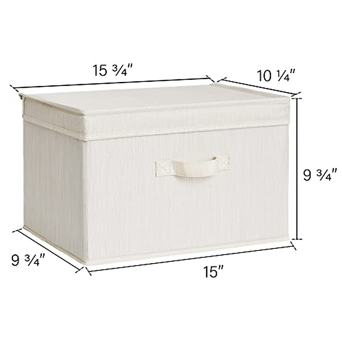 StorageWorks Decorative Storage Boxes, Storage Basket with Lid and Handles, Mixing of Beige, White & Ivory, Large, 2-Pack