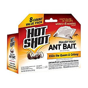 Hot Shot MaxAttrax Ant Bait, 8 Count, Child-Resistant Bait Stations