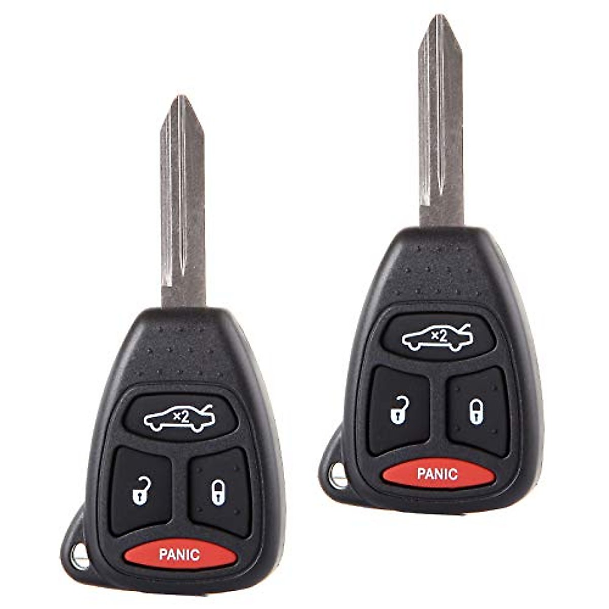 SCITOO Compatible with Keyless Shell, 2X Replacement Keyless Entry Remote Head Key Combo Fob Shell Case Transmitter Uncut Blade for Dodge for Jeep K0BDT04A