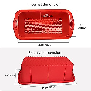 UOUYOO 3 Pack Bread pan loaf pan silicone molds for baking silicone bread loaf pan for Homemade Cakes, Breads, Meatloaf and quiche omelets