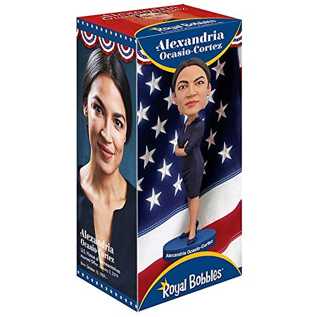 Royal Bobbles Alexandria Ocasio-Cortez Collectible Bobblehead Statue
