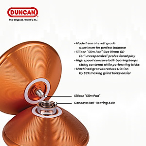 Duncan Toys Echo 2 Yo-Yo [Black], Unresponsive Pro Level Yo-Yo, Concave Bearing