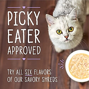 Stella & Chewy’s Carnivore Cravings Savory Shreds Cans – Grain Free, Protein Rich Wet Cat Food – Cage-Free Chicken & Grass-Fed Beef Recipe – (5.2 Ounce Cans, Case of 24)