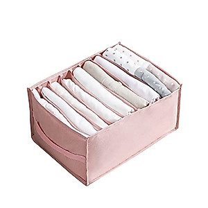 Clothes Organizer for Folded Clothes, Wardrobe Clothes Organizer, Large 9 Grids, Upgrade Organizer for Folded Clothes, For Jeans, Underwear, Tight pants, Scarves, Sweater, T-Shirts, Dresses（Pink）