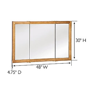 Design House 530584-NOK Richland 48 inches W x 4.75 inches D x 30 inches H Assembled Framed Tri-View Surface-Mount Bathroom, 48x30, Nutmeg Oak