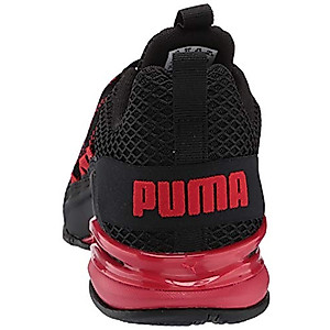 PUMA Mens Axelion Cross Trainer, SPARK PUMA Mens Black-High Risk Red, 10.5