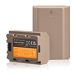 K&F Concept 2 Pack NP-FZ100 Battery, Replacement Battery with Type C Fast Charging for Sony A7iii A7Riii A7RIV A9 A6600 A6700 ZV-E1 FX3 FX30