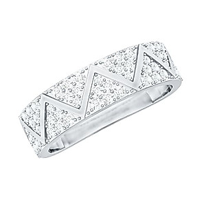 Rosec Jewels Certified Natural Diamond Wedding Band, Hi Color Si Clarity, Diamond Half Eternity Ring - Ready To Gift, 14K White Gold, Size:US 8.50