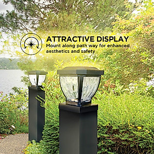 Home Zone Security Decorative Outdoor Solar Post Lights Black No Wiring 8 Set