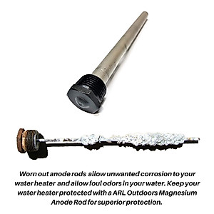 ARL Outdoors RV Anode Rod Magnesium Water Heater Tank Protection for Your Investment- 9.25’’ long ¾’’ threads Suburban Mor-Flo 6 Gallon.