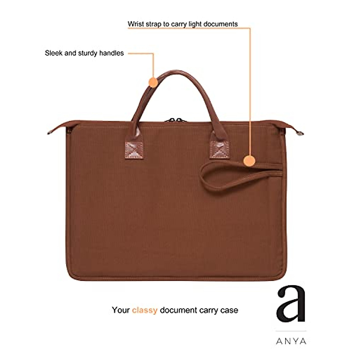 ANYA Art portfolio bag, artist carrying case, storage bag for artwork, posters with zipper and handles, light weight art bag for professionals, students KONST