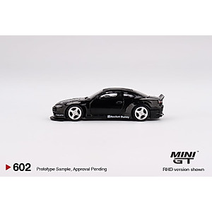 True Scale Miniatures Model Car Compatible with Nissan Silvia (S15) Rocket Bunny Black Pearl RHD Limited Edition 1/64 Diecast Model Car MGT00602
