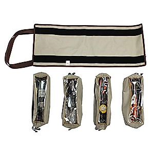 ZORMY Large Tool Roll Organizer, Roll Up Pouch Bag Zipper Wrench Tool Roll Up Bag with Adjustable Strap, Tool Organizer Carrier Bag - 4 Removeable Handy Small Tools Bag