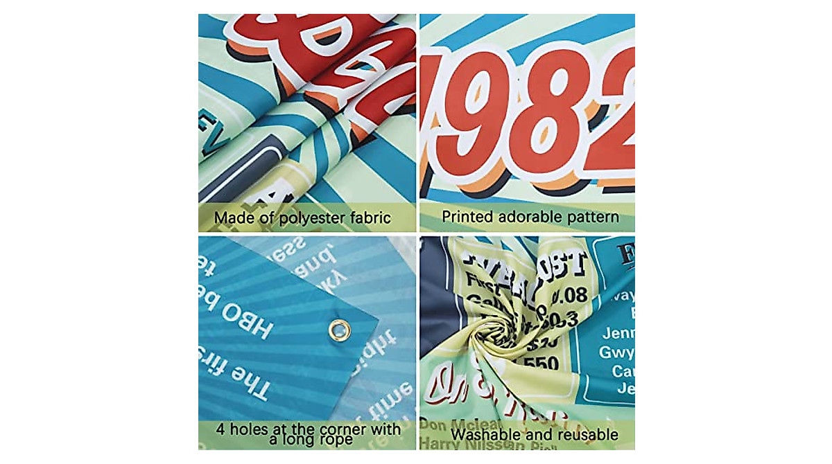 Vintage 1982 41st Birthday Backdrop - Retro Party Decorations