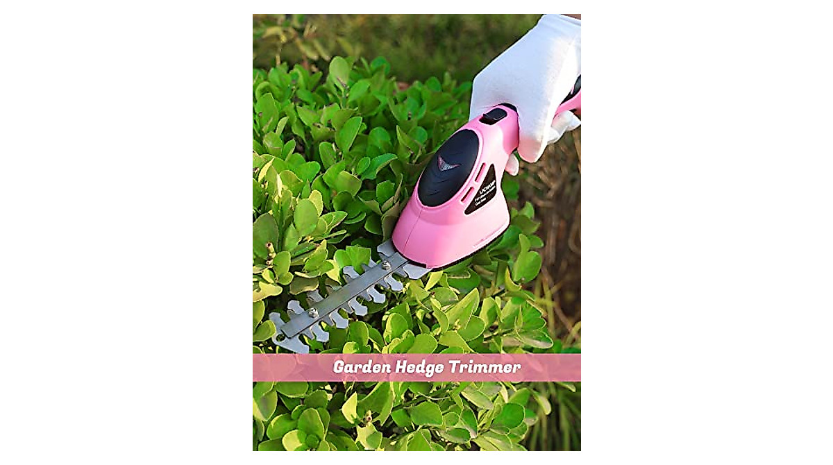 Lichamp 2-in-1 Electric Grass Shear & Hedge Trimmer Pink - Cordless ...