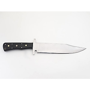 Nooraki - 15" Handmade Full Tang Hunting Knife with Leather Sheath, Multipurpose Bowie Knife with Micarta Handle for Everyday Carry, Outdoor Camping and Hunting