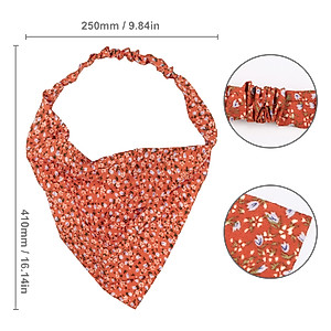 Wresty 5 Pcs Floral Hair Scarf Headband Chiffon Elastic Bandanas Triangle Hairband Headwear Headwrap Hair Acessories
