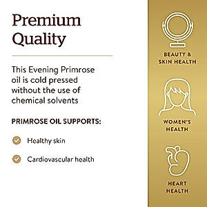Solgar Evening Primrose Oil 500 mg, 180 Softgels - Promotes Healthy Skin & Cardiovascular Health - Nutritional Support for Women - Gluten Free, Dairy Free - 180 Servings