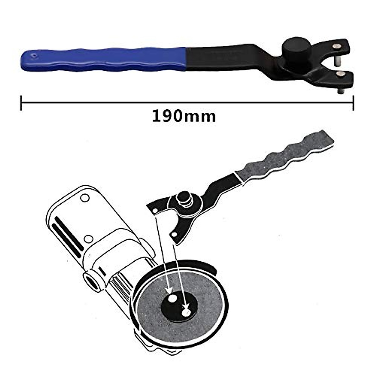 HUAHA Angle grinder wrench for Bosch & Other Grinders,SEWA20 Adjustable Lock-Nut Grinder Wrench(2Pack)