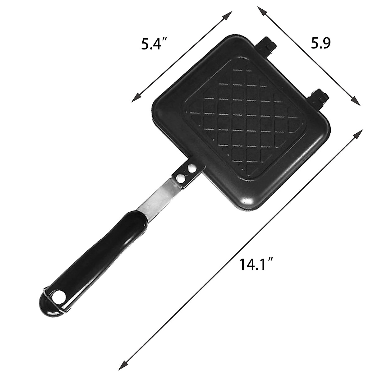 HningBuyox Sandwich Maker, Grilled Panini Maker Pan with Non-Stick Plates, Stovetop Toasted Sandwich Maker Press Aluminum Flip Cheese Maker Pan for Home Kitchen Breakfast Camping