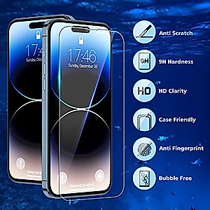 Degeyoyo Tempered Glass Screen Protector Compatible with iPhone 14 Pro Max 6.7 Inch, iPhone 14 Pro Max Screen Protector, Ultra HD, Case Friendly, Easy Install [3 Pack]