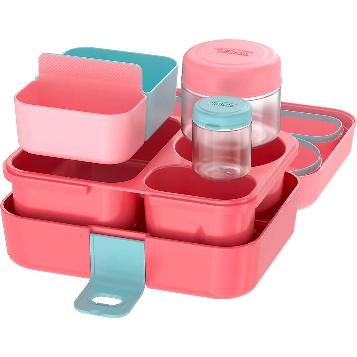 THERMOS Kids Freestyle 8 Piece Food Storage Kit, Pink/Peach