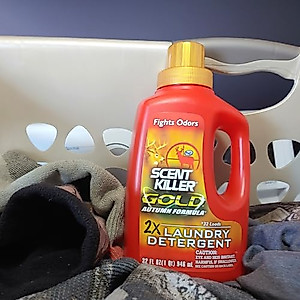 Scent Killer Gold Autumn Formula Odor Eliminator Laundry Detergent for Hunting Gear, 32 Fluid Ounces