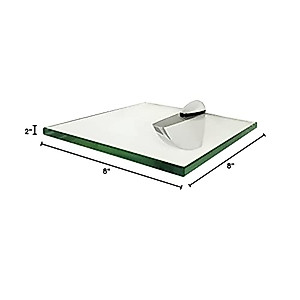 Fab Glass and Mirror Trophy Glass Shelf, 8"X8" Inch, Clear