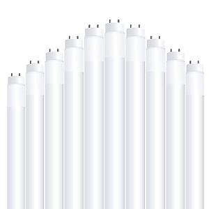 Feit Electric T848/850/B/LED/2/5 4FT T8 LED Tube Light, Type B Ballast Bypass, Ballast Removal Required, 18W=32W, 5000K Daylight, Double-End Powered, F32T8 Fluorescent Tube Replacement, UL, Pack of 10