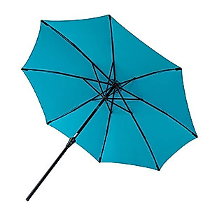 C-Hopetree 10 ft Outdoor Patio Market Table Umbrella with Fiberglass Rib Tip and Tilt, Aqua Blue