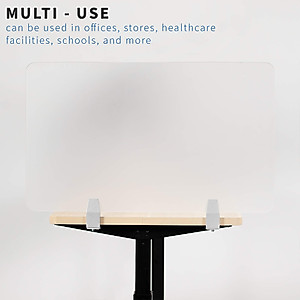 VIVO Universal Privacy Panel/Acrylic Sneeze Guard Desk Clamps, Clamps Only, Fits Desks up to 2 inches Thick, Pack of 2, Silver, PP-CP-01S