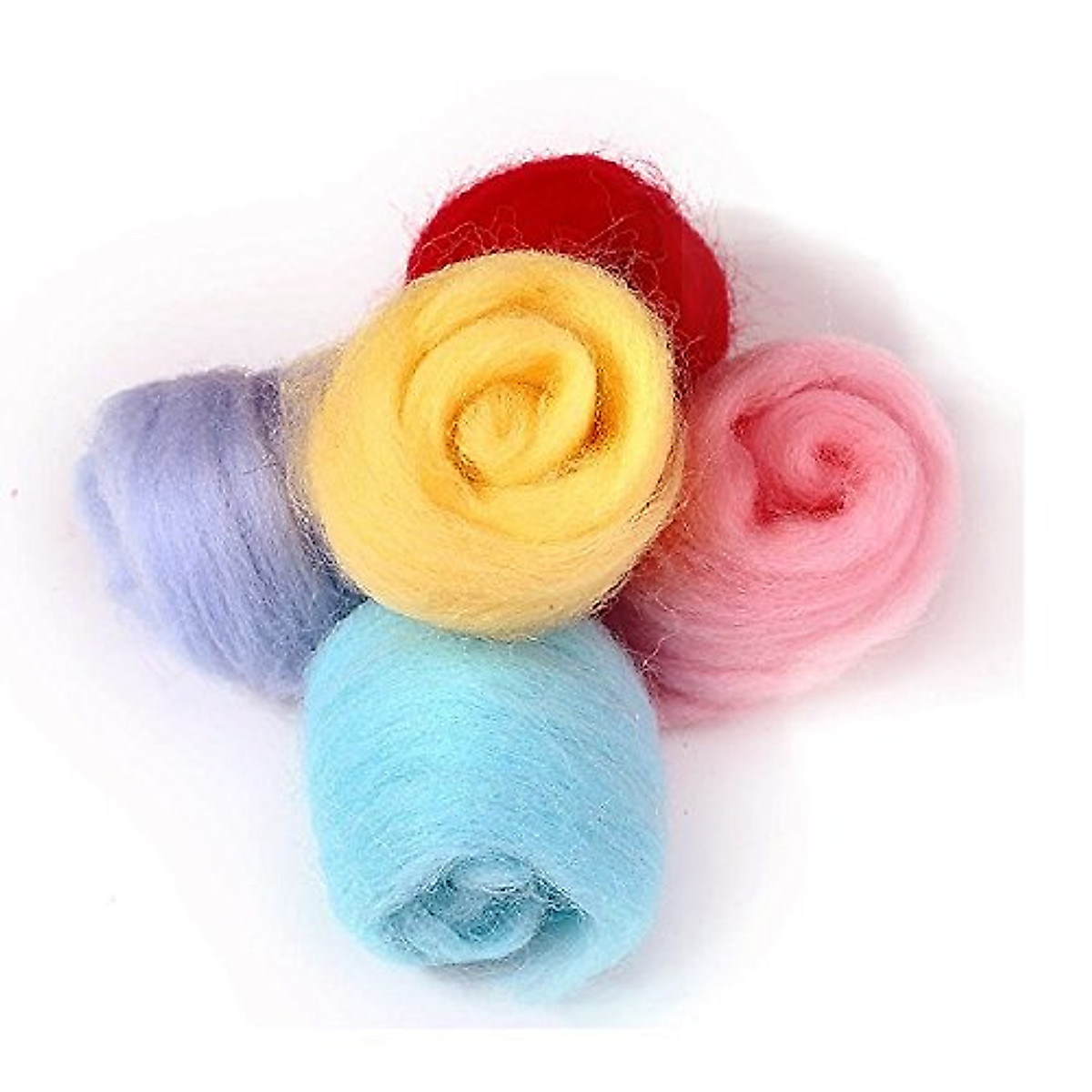 MOMODA BAODLON 50 Colors Fibre Wool Yarn Roving for Needle Felting Hand Spinning DIY Craft Materials
