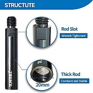 TUNTROL 5/8"-11 Thread Rotary Extension Shaft Set, 3" & 5" Aluminum Connecting Rod Extender for Car Polisher, Angle Grinder, Backing Plate