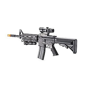 350 FPS Heavy Version M4 Airsoft Spring Rifle w/Flashlight and Red Dot Sight (Color: Black) (Large)