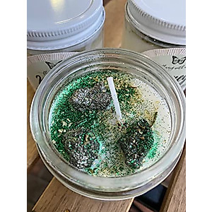 6 OZ Money & Abundance Intention Crystal Candle