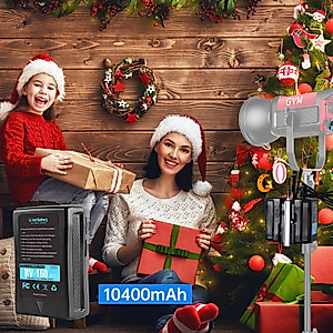 GVM V-Mount Battery with D-Tap and DC Outputs,160WH(10400mAh) V Mount Battery Compatible Video Camera Camcorder Broadcast with D-Tap and DC Outputs USB Ports