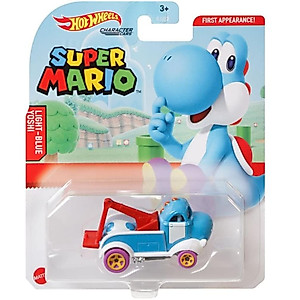 Hot Wheels Character Cars Light Blue Yoshi First Appearance Diecast Vehicle