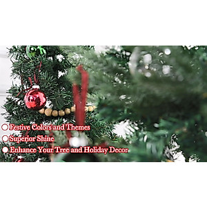 Rae Dunn Christmas Ornaments - Set of 12 Clear Glass Balls with Cute Holiday Designs - 60mm / 2.36 Inch Hanging Decorations for Xmas Tree