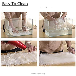 Nuxn 40 x 50cm Heart Shape Faux Sheepskin Rug Soft Long Plush Fluffy Shaggy Carpet Area Mats Rugs Bedroom Sofa Decorative Floor Carpet